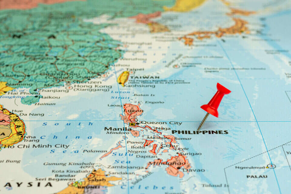 red-pin-placed-selective-philippines-map-economic-business-concept ...