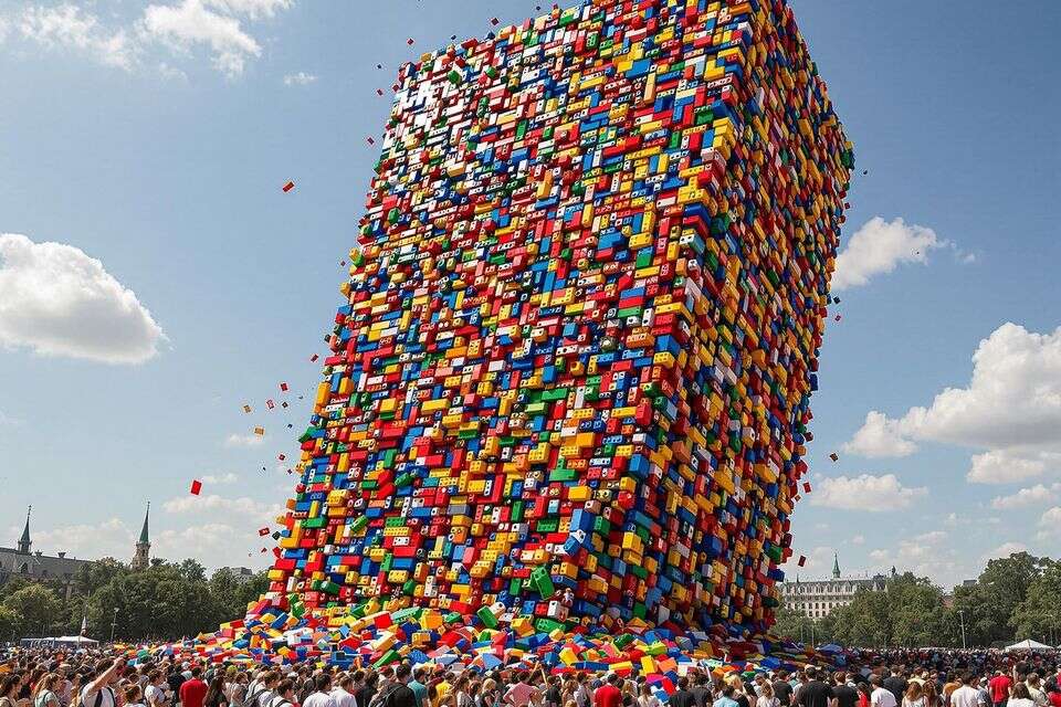 כמעט אסון בחגיגות השנה החדשה: קיר לגו קרס על ילדים | ישראל היום